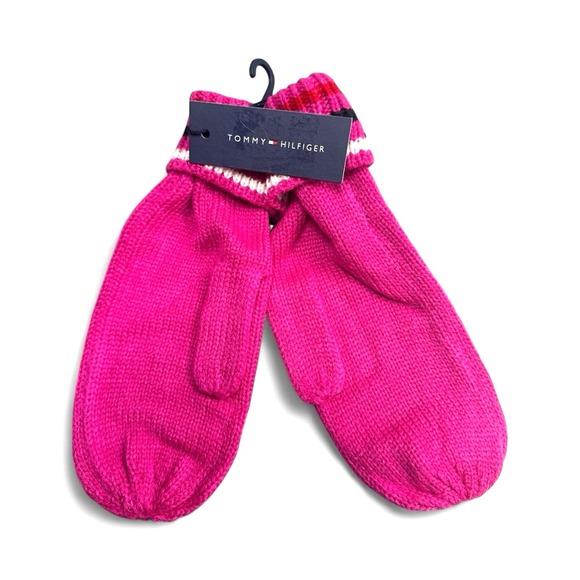 Tommy Hilfiger | Accessories | Tommy Hilfiger Girls Pink Knit Flag ...